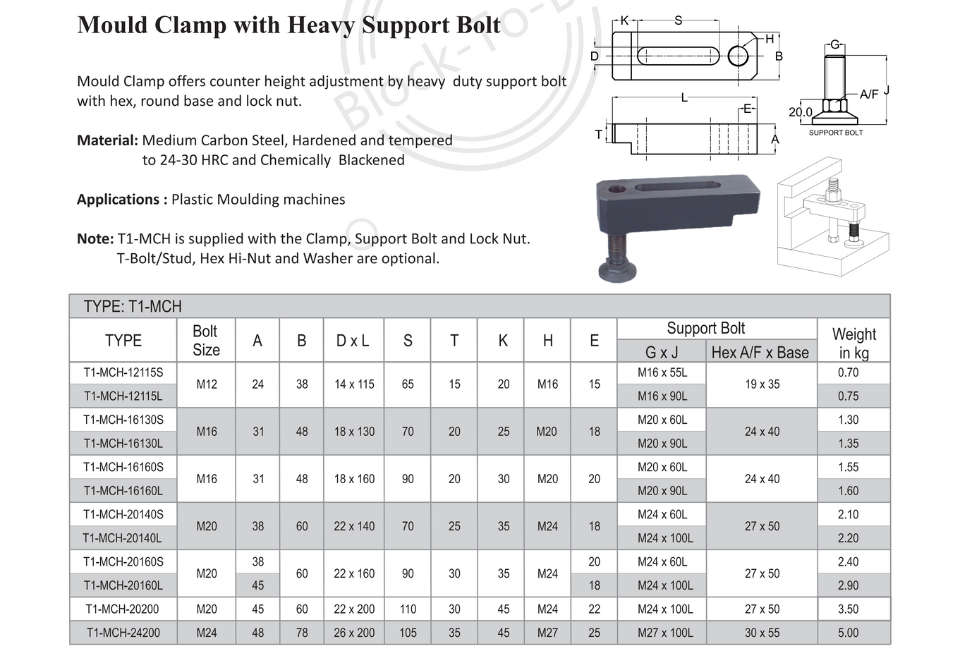 Tisa Mould Clamp With Heavy Support Bolt – Blocktobox Online ...